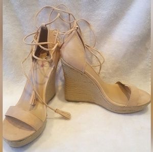 JustFab Shoes | Wedges In Coral | Poshmark